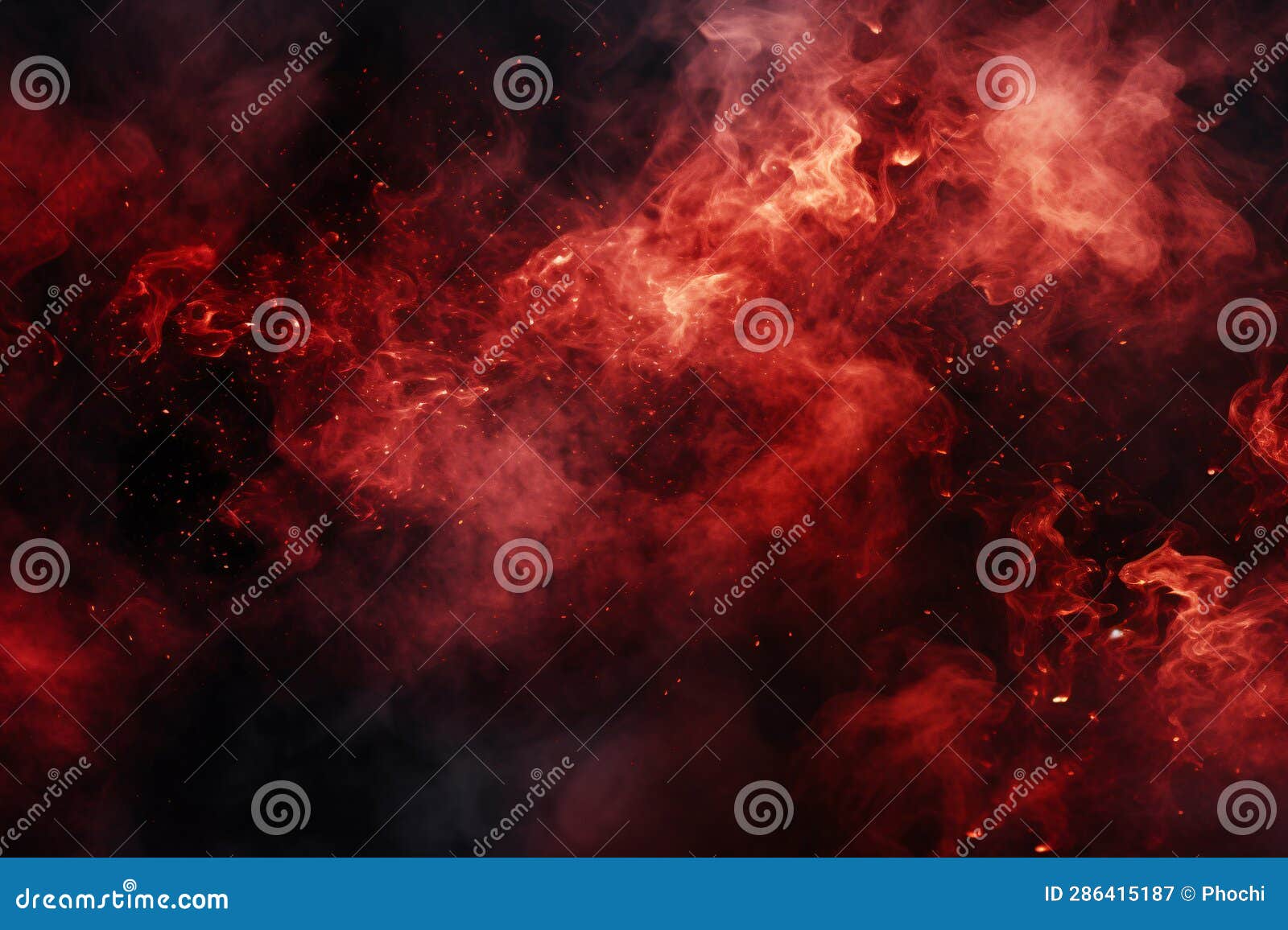 Abstract Red Fire Smoke on Black Background Stock Illustration ...