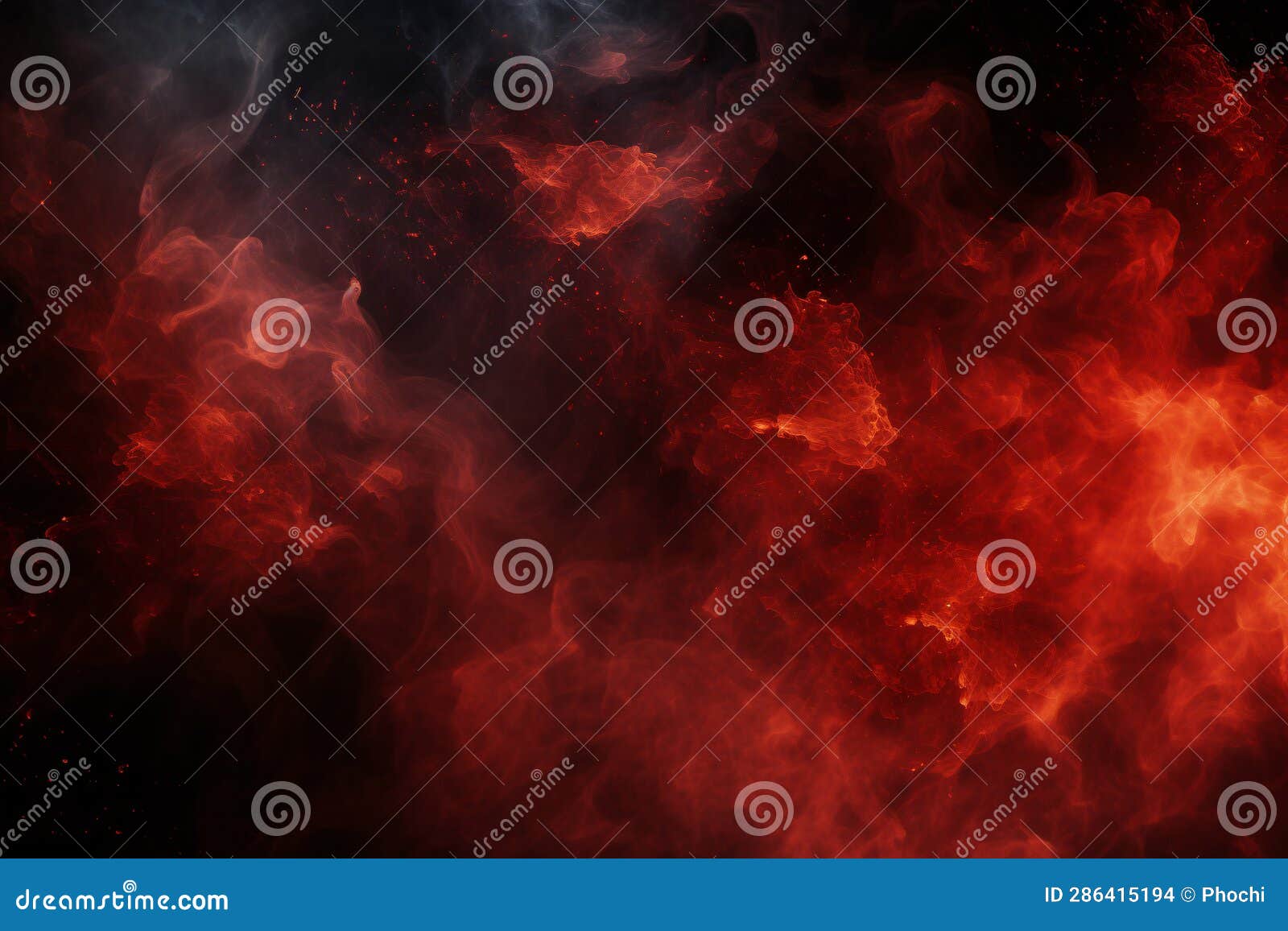 Abstract Red Fire Smoke on Black Background Stock Illustration ...