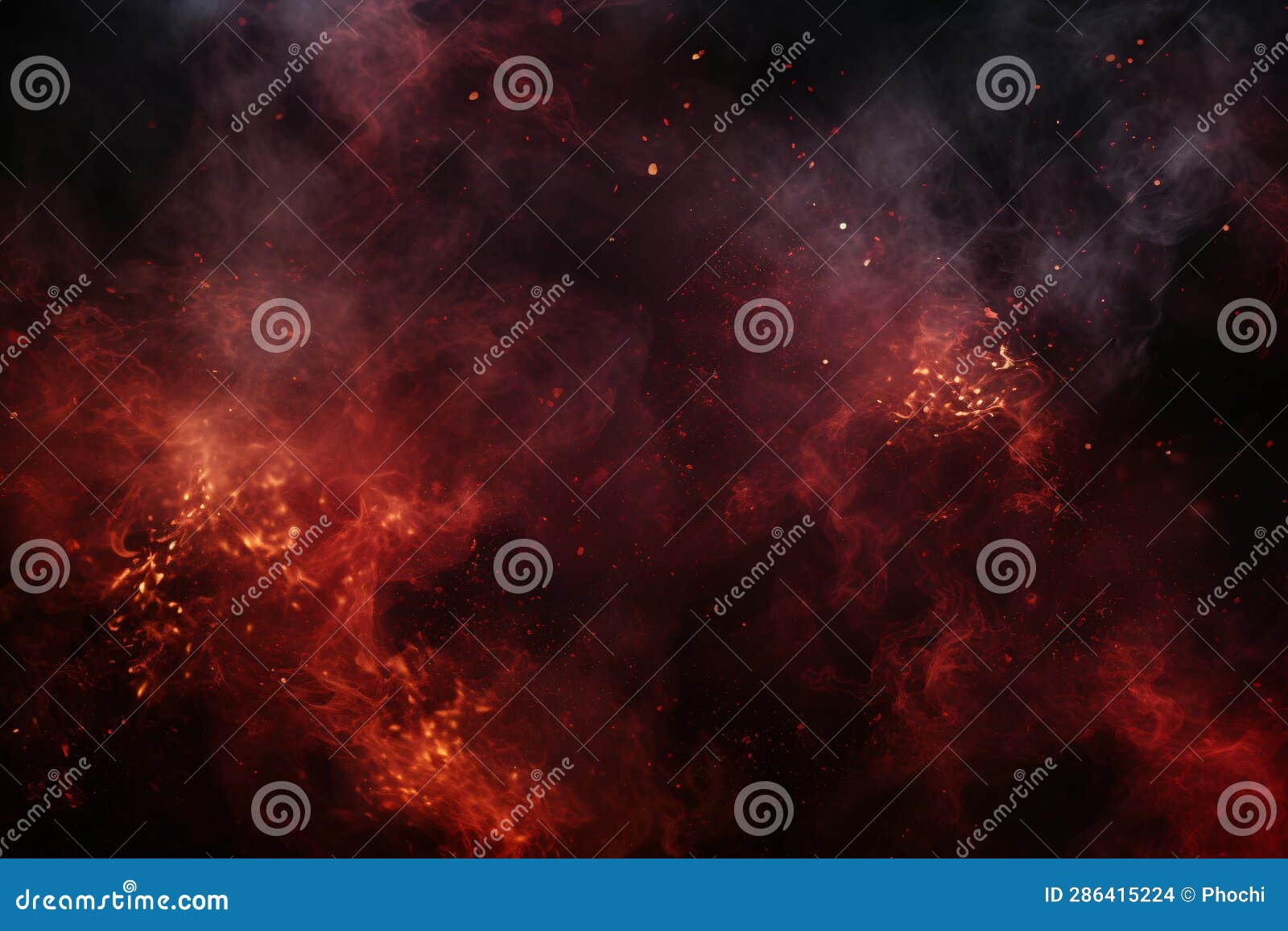 Abstract Red Fire Smoke on Black Background Stock Illustration ...