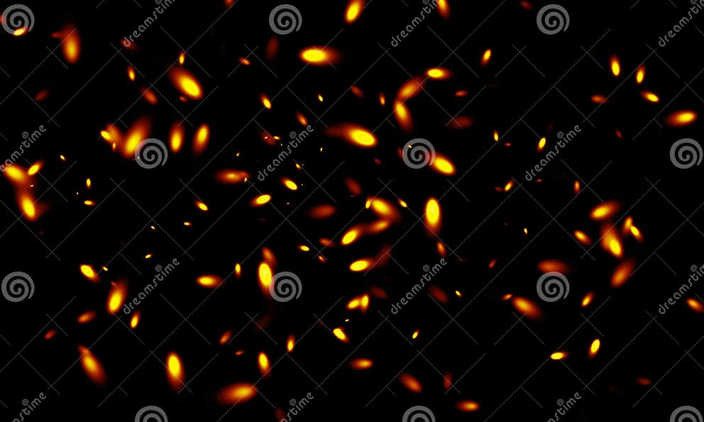 Abstract Red Fire Sparks on Black Background. Stock Photo - Image of ...