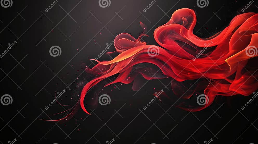 Abstract Red Flame Design on Black Background Stock Image - Image of ...
