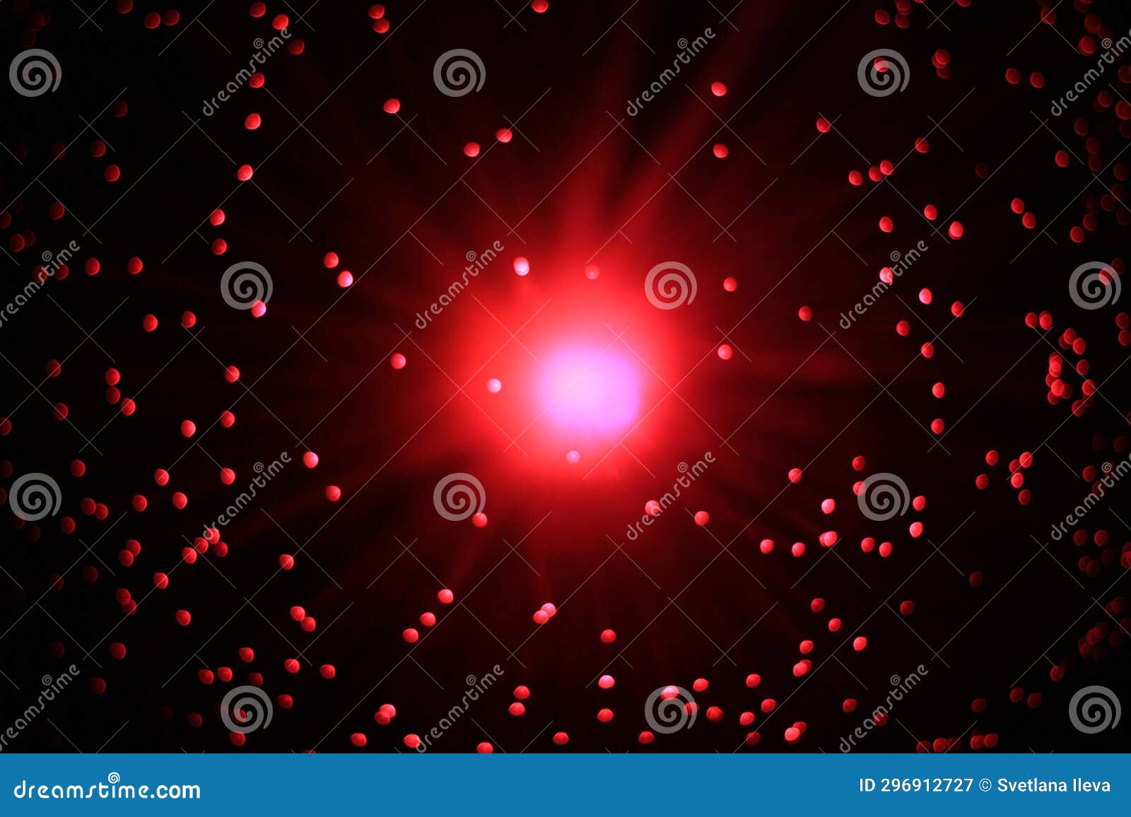 Abstract Red Flash on a Black Background and Glowing Particles Stock ...