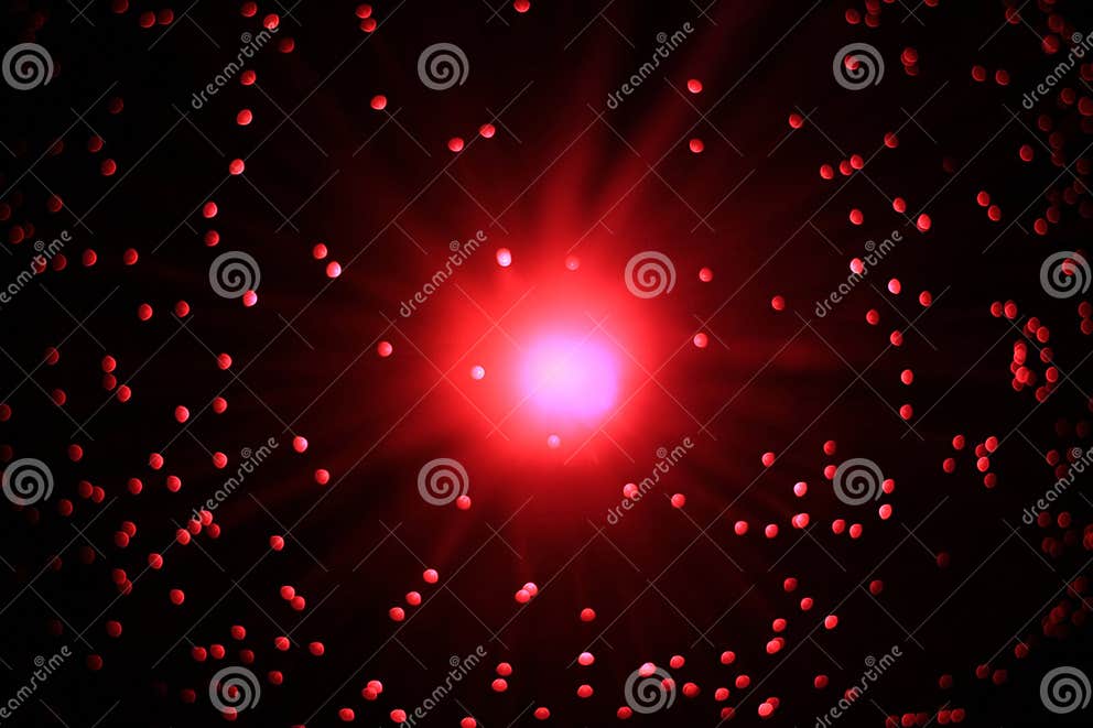 Abstract Red Flash on a Black Background and Glowing Particles Stock ...