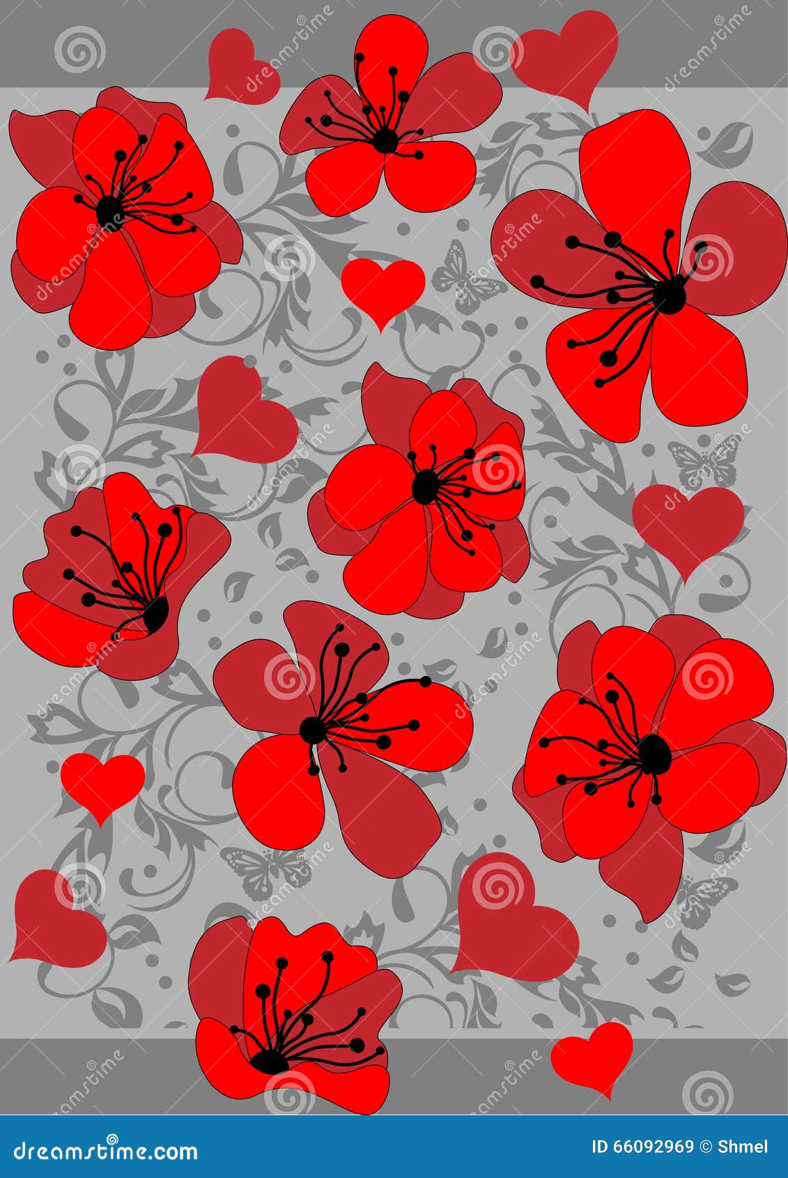 Abstract Red Floral Pattern Background Stock Vector - Illustration of ...