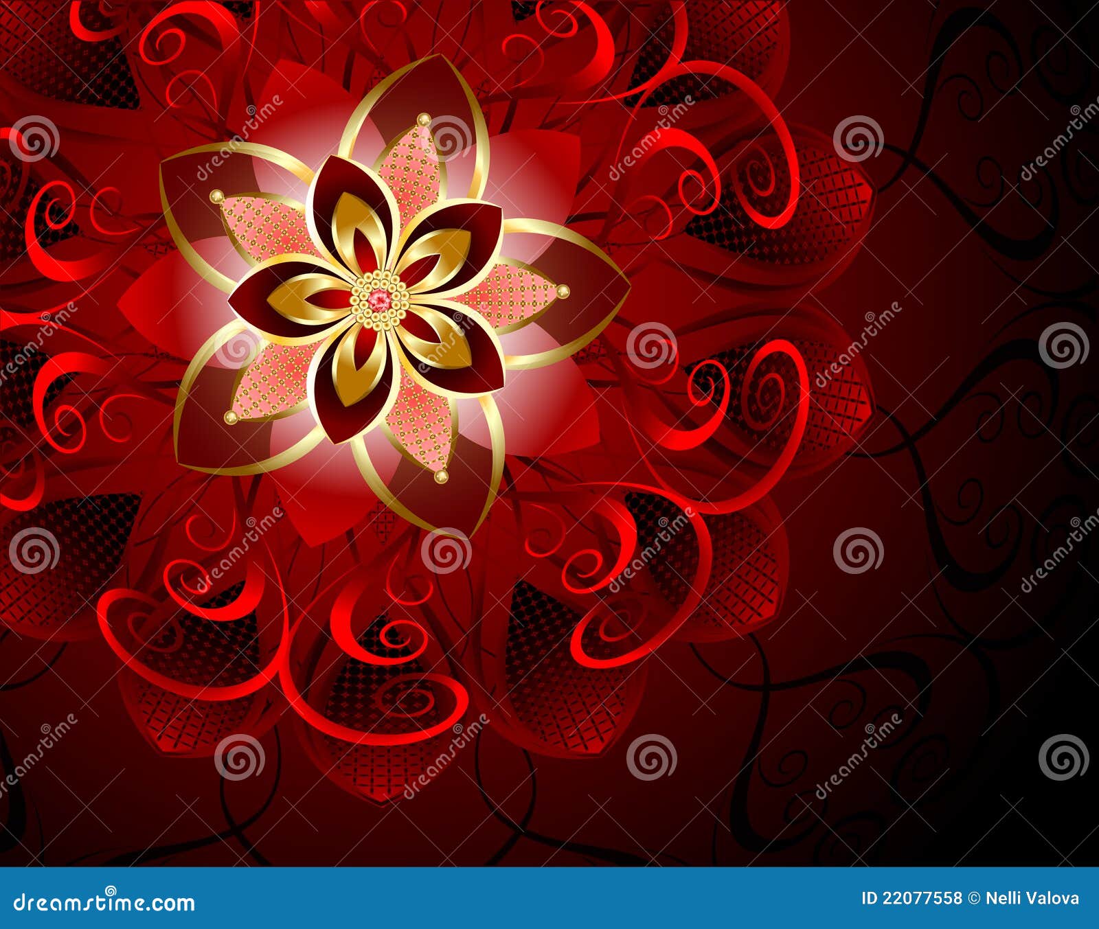 Red Flower Abstract Wallpaper