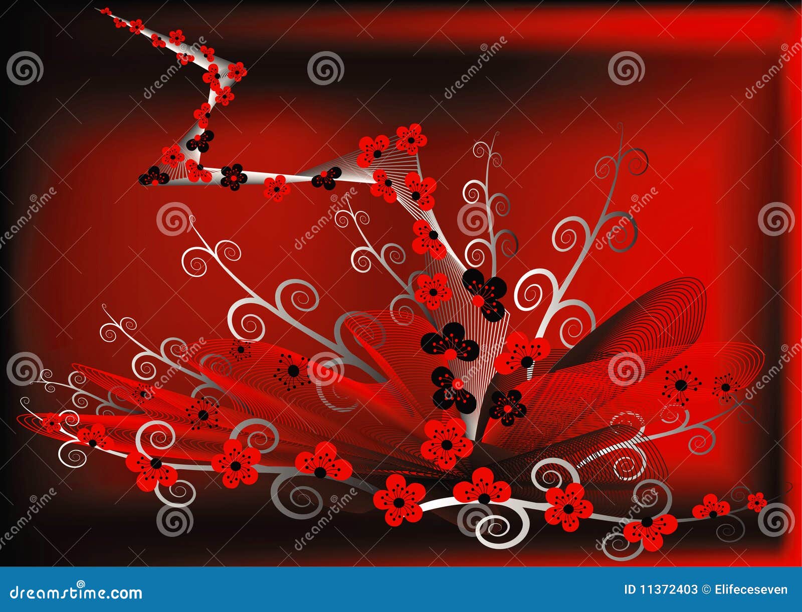 Abstract red flowers stock vector. Illustration of flower - 11372403