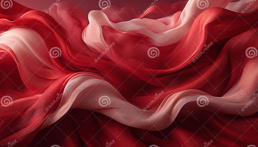 Abstract Red Flowing Fabric Texture Stock Illustration - Illustration ...