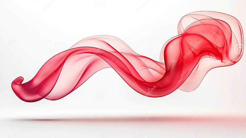 Abstract Red Flowing Wave, Dynamic Design Element Stock Illustration ...