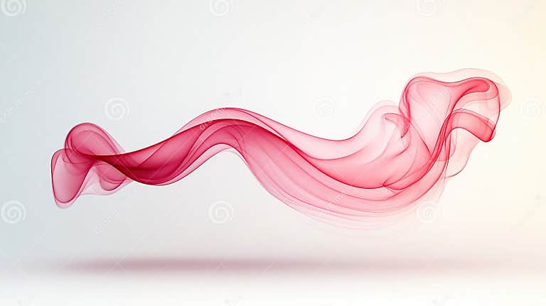 Abstract Red Flowing Wave, Elegant Design Element on White Background ...