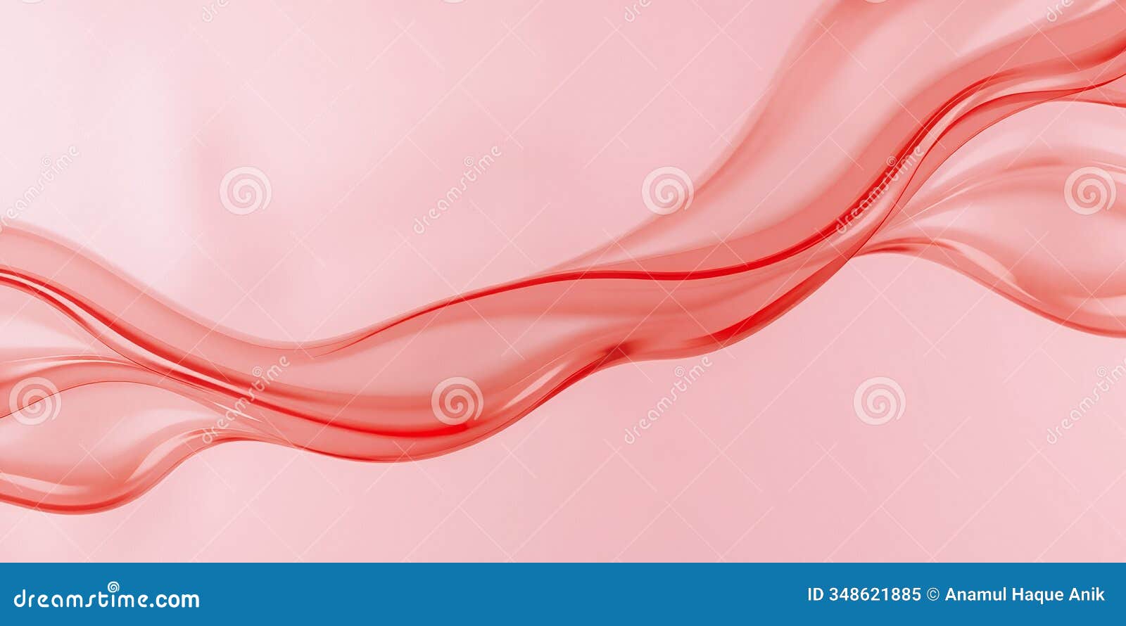 Abstract Red Flowing Wave on a Pink Background Stock Illustration ...