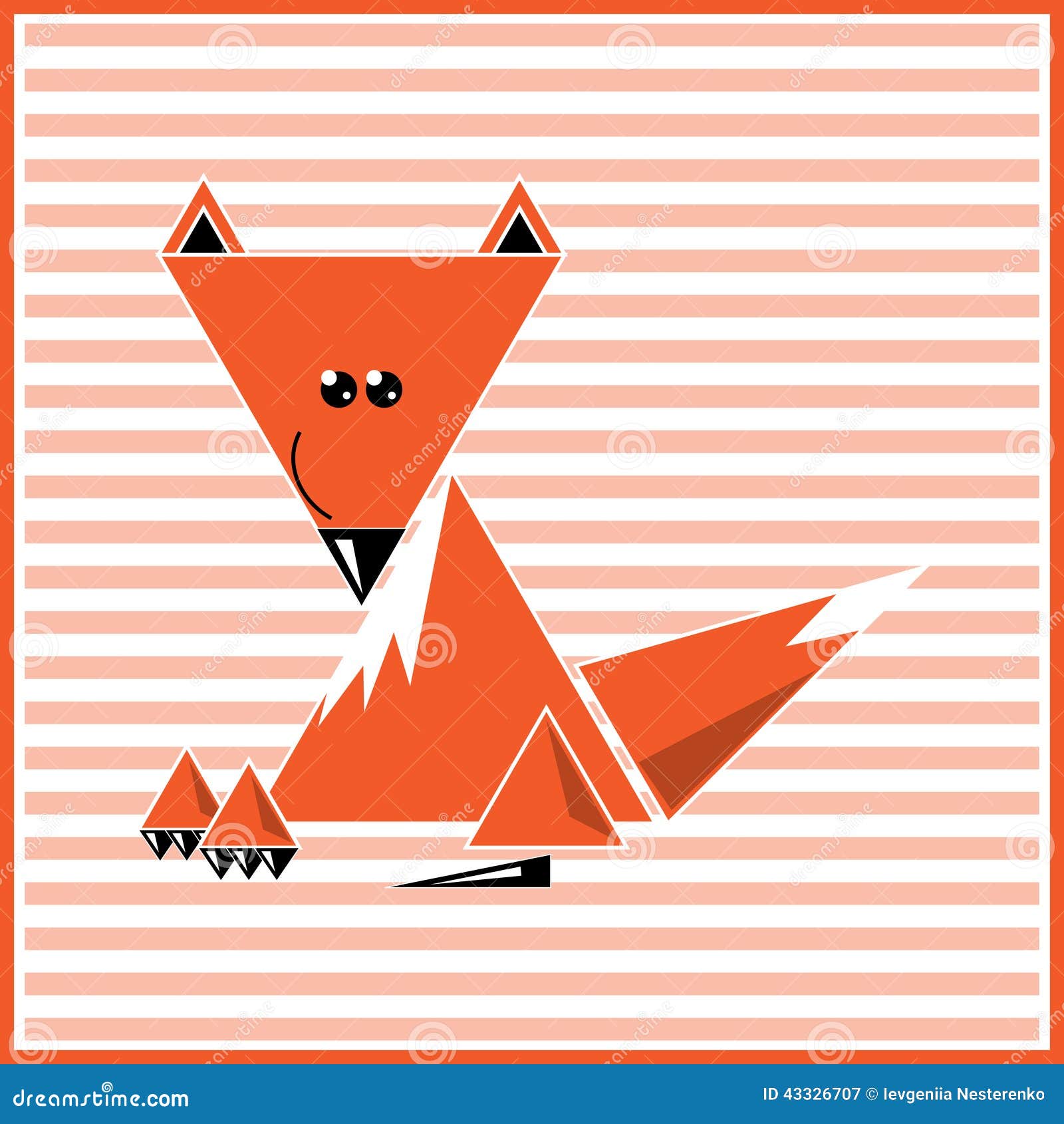 Abstract red fox stock vector. Illustration of geometric - 43326707