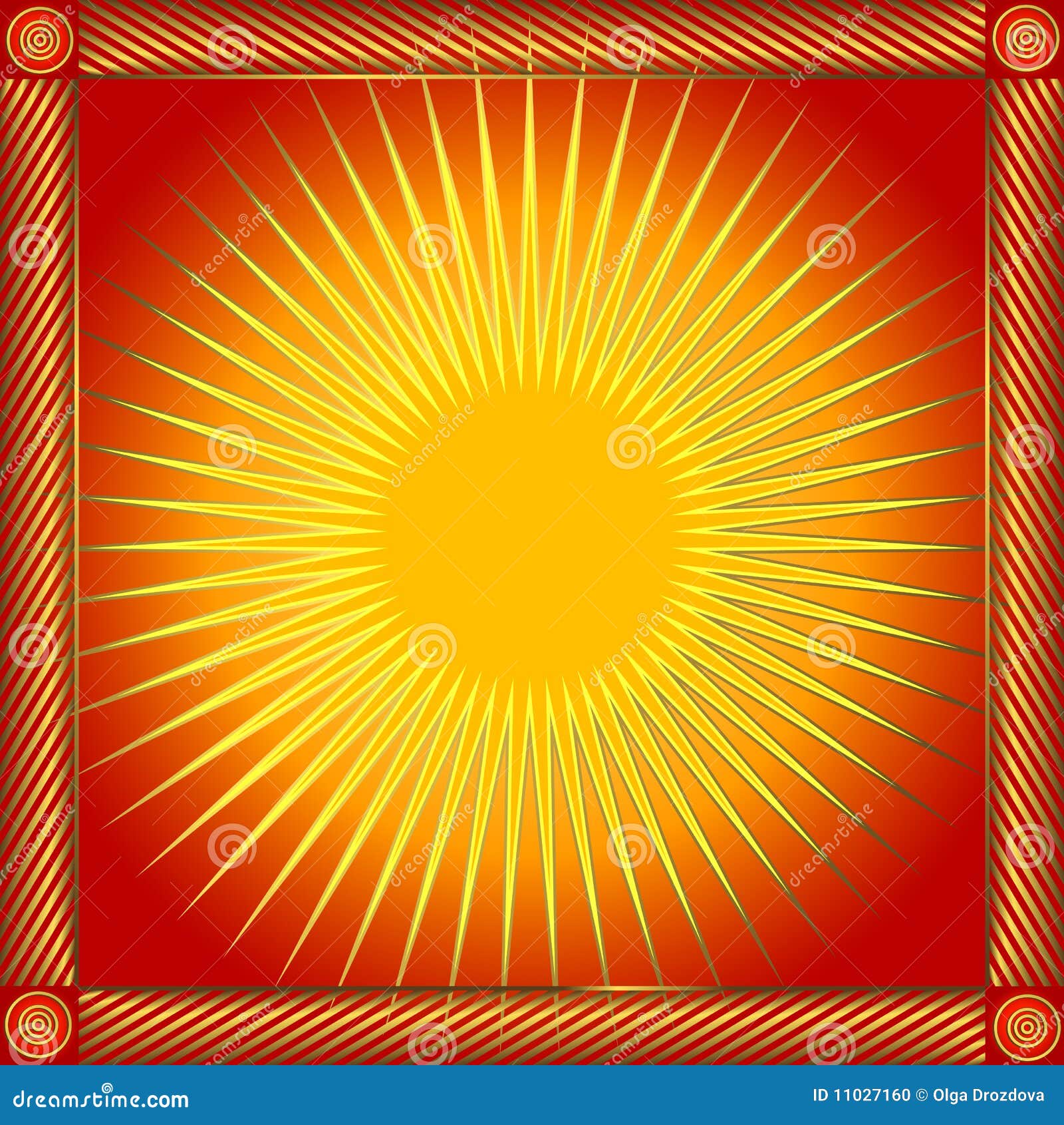 Abstract Red Frame with Sun (vector) Stock Vector - Illustration of ...
