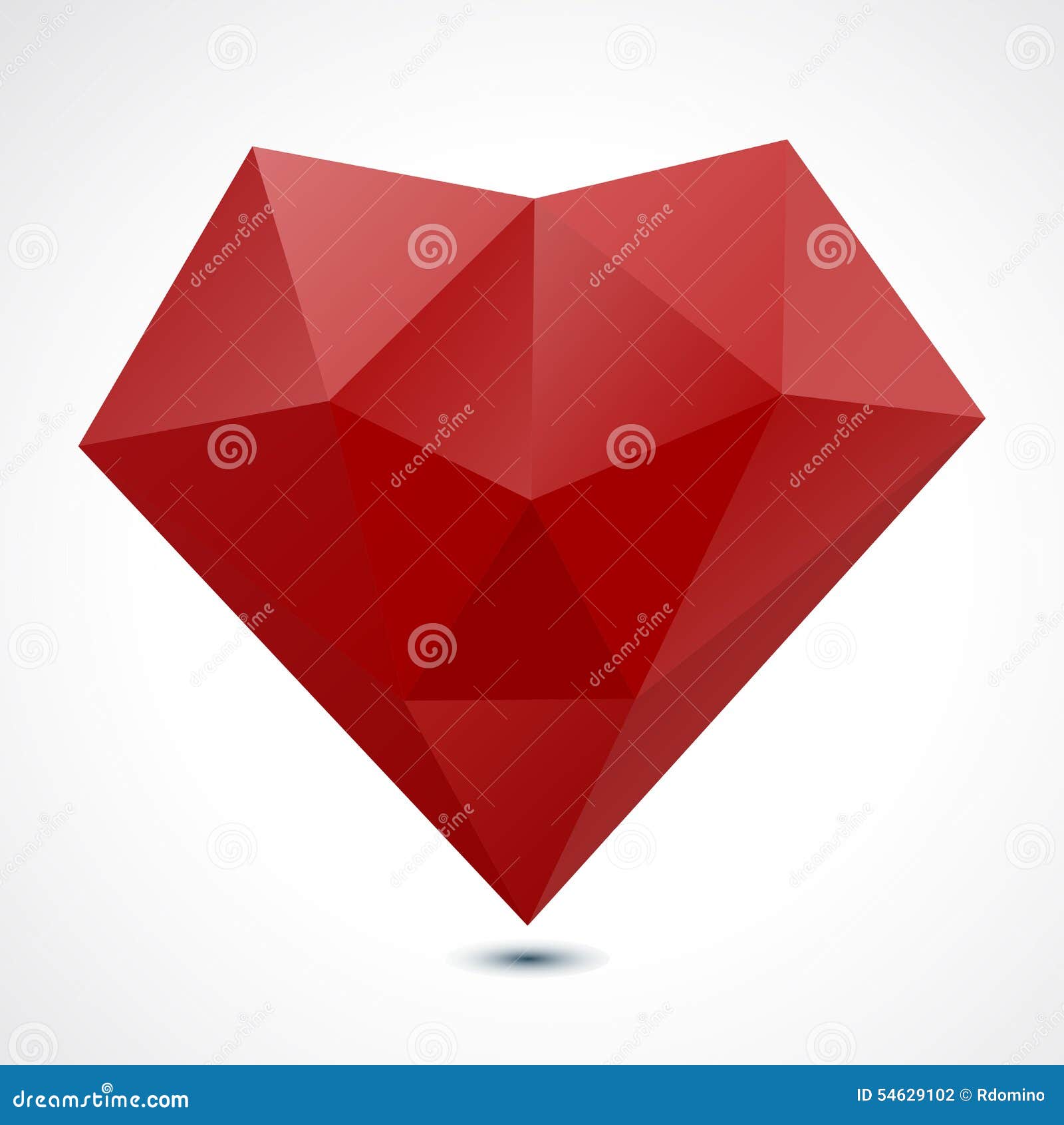 Abstract Red Geometric Heart - Vector Illustration Stock Vector ...