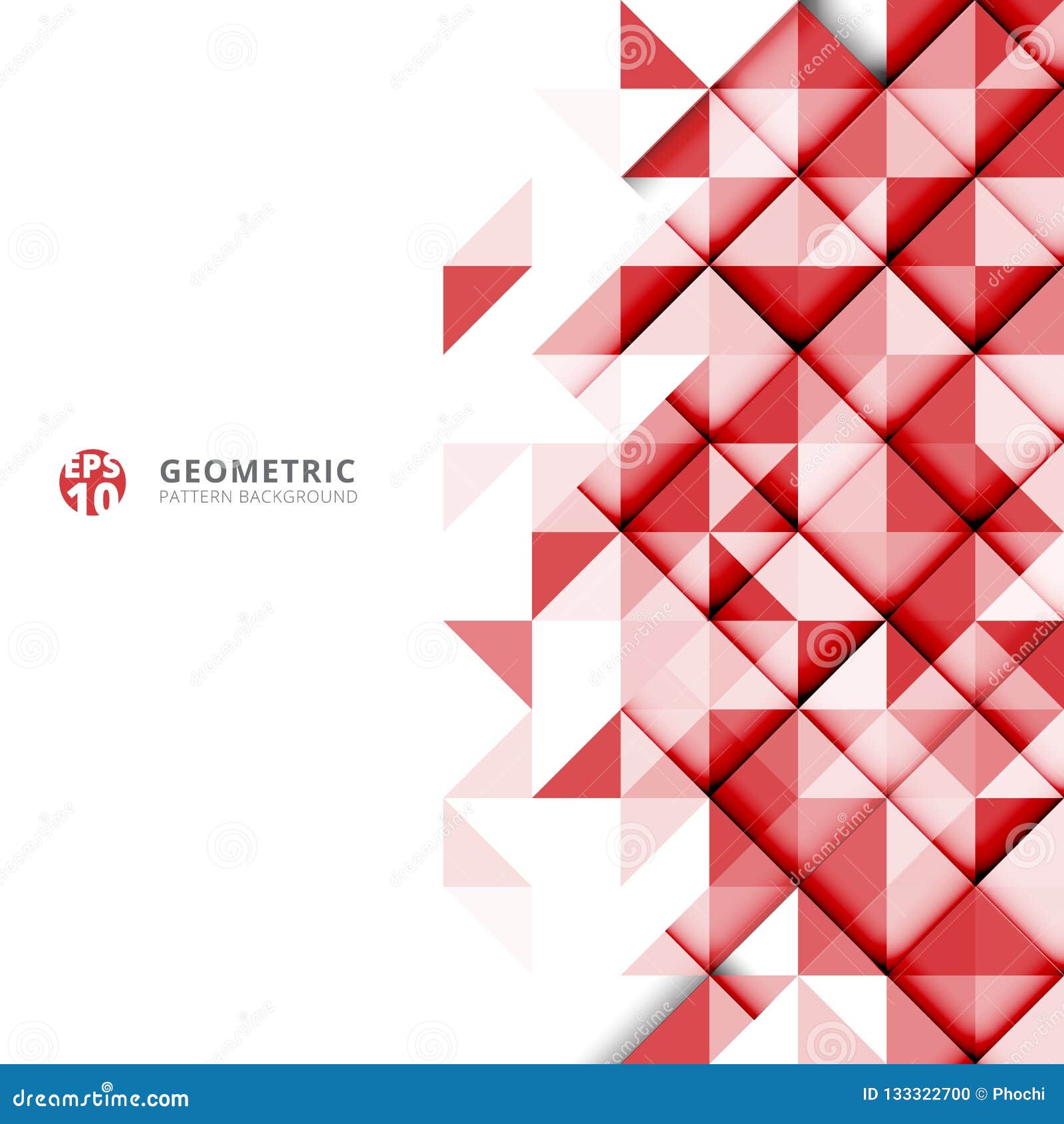 Abstract Red Geometric Triangles Pattern on White Background Wit Stock ... Abstract Red Geometric Triangles Pattern on White Background Wit Stock ...