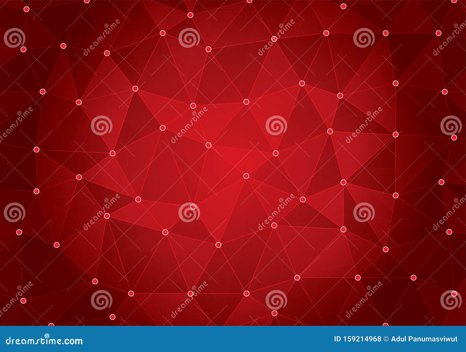 Abstract Red Geometric Triangular Low Poly with Dots and Lines Gradient ...