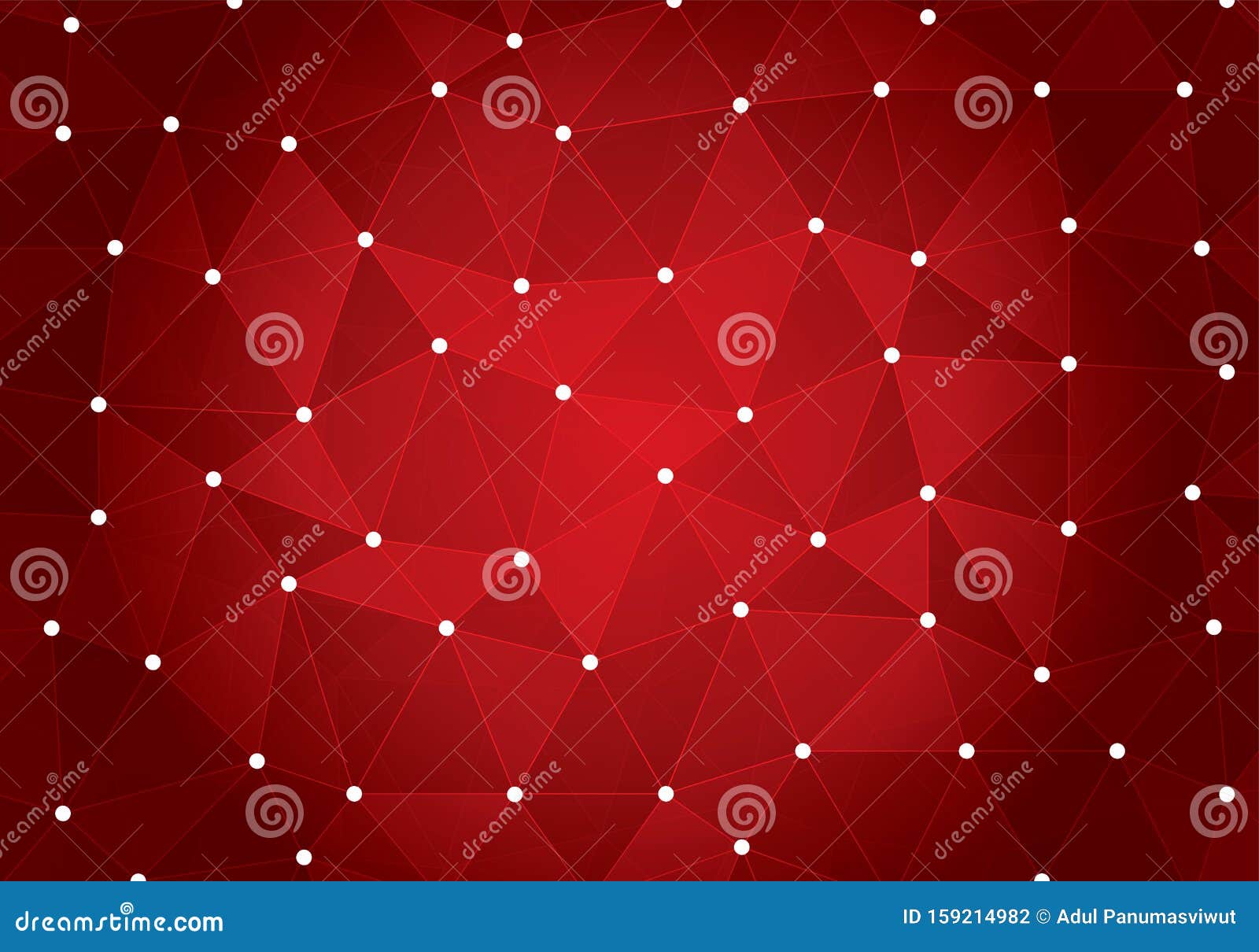 Abstract Red Geometric Triangular Low Poly with Dots and Lines Gradient ...