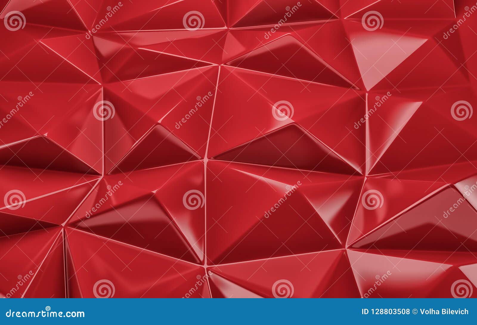 An Abstract Red Geometrical Background. 3D Render Stock Illustration ...