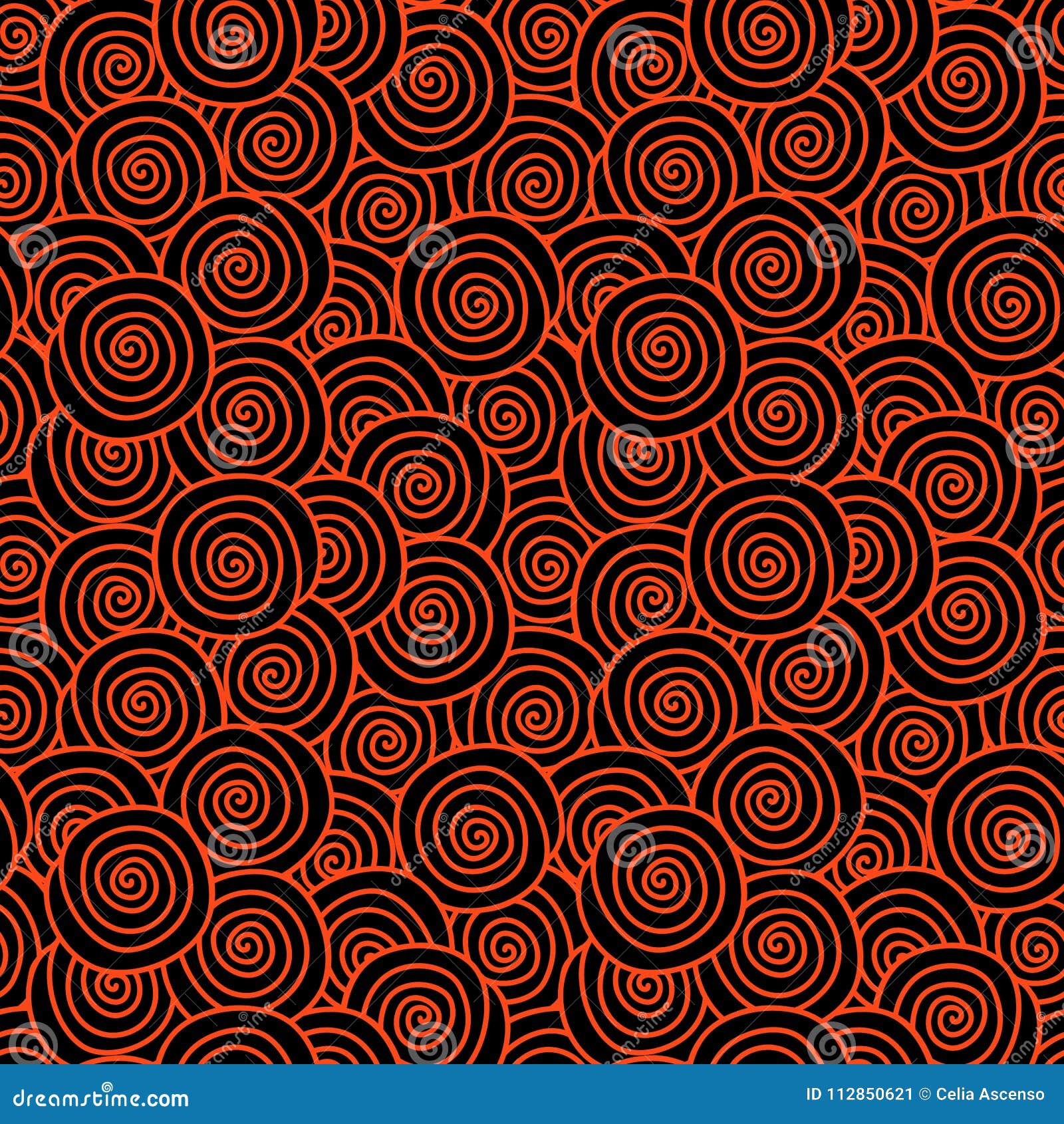 Curled Red Hair Seamless Pattern Stock Illustration - Illustration of ...