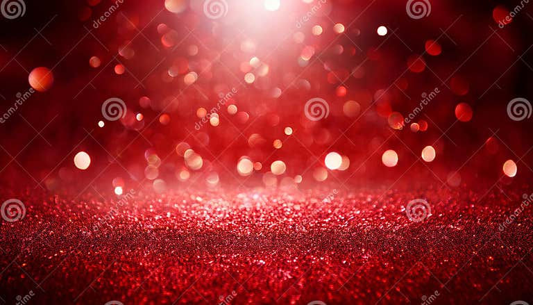 Abstract Red Glitter Lights Background. Defocused Stock Illustration ...