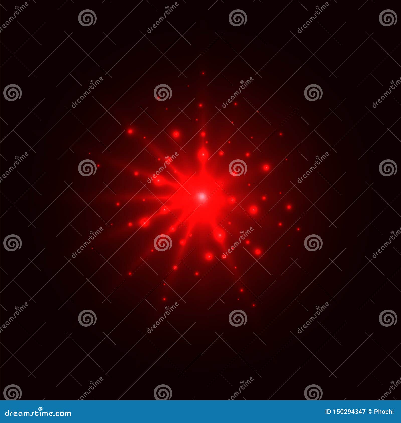 Abstract Red Glow Light Burst Explosion with Magic Bright Sparkle ...