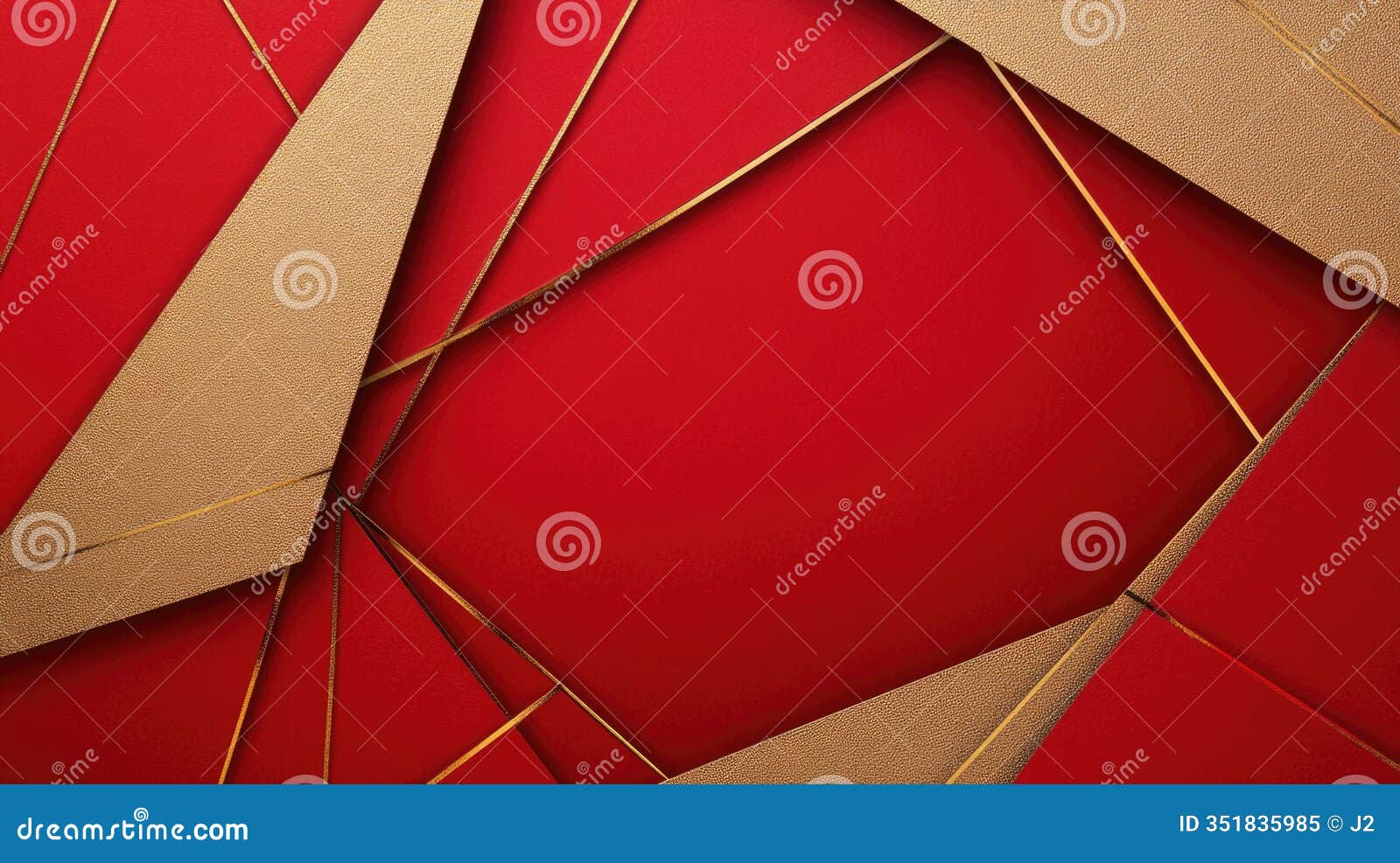 Abstract Red and Gold Geometric Pattern with Overlapping Layers Stock ...