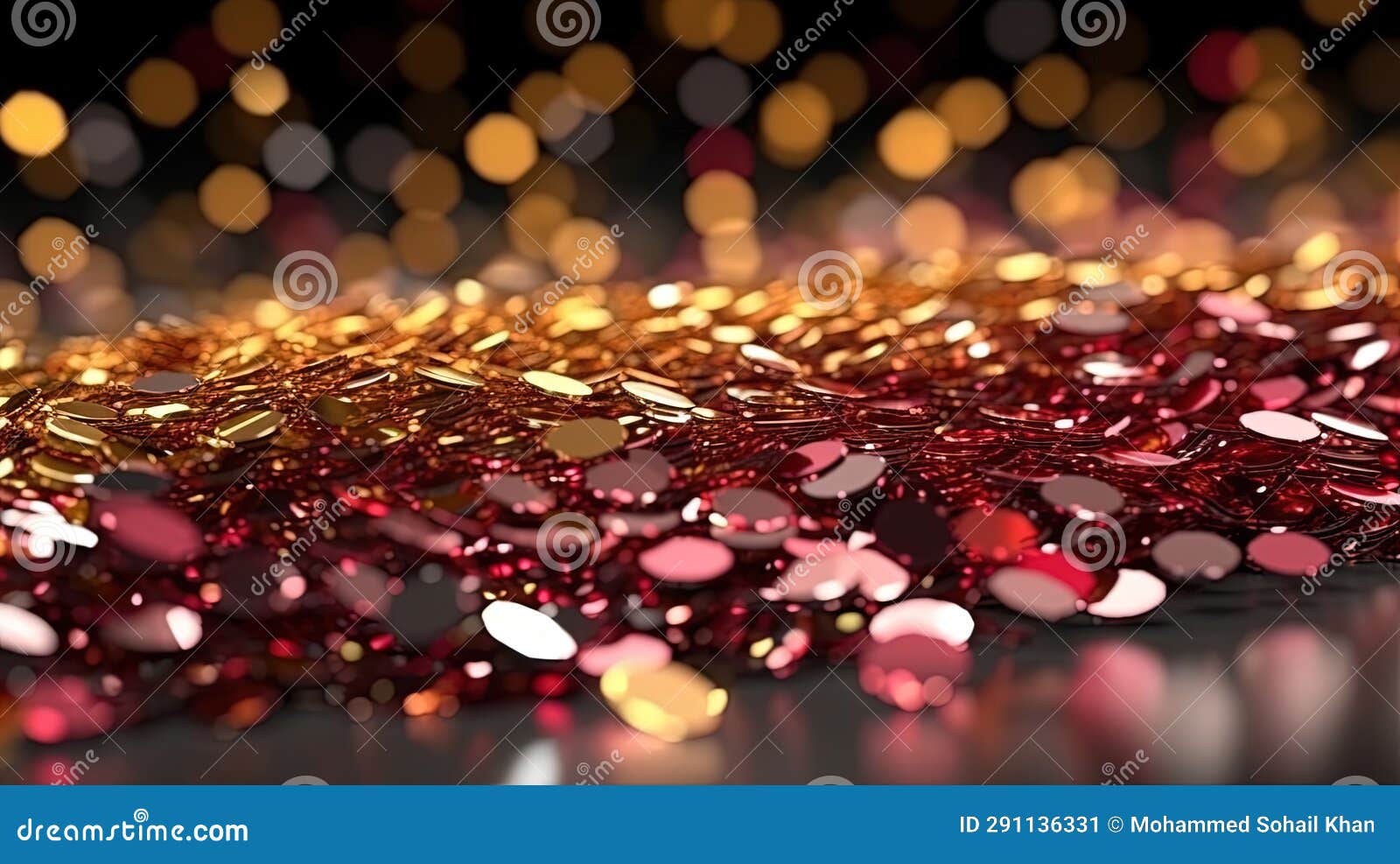 Abstract of Red and Gold Glitter Selective Focused Background Stock ...