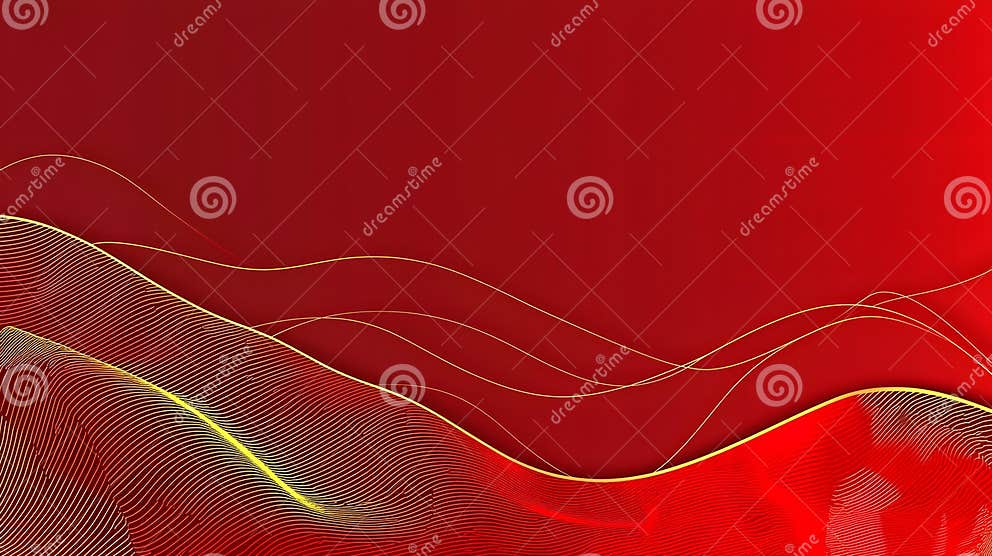 Abstract Red and Gold Wave Design Background Stock Illustration ...
