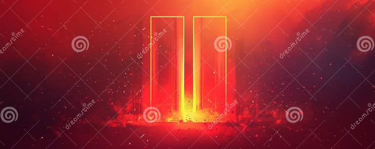 Abstract Red Gradient Background with Glowing Vertical Rectangles and ...