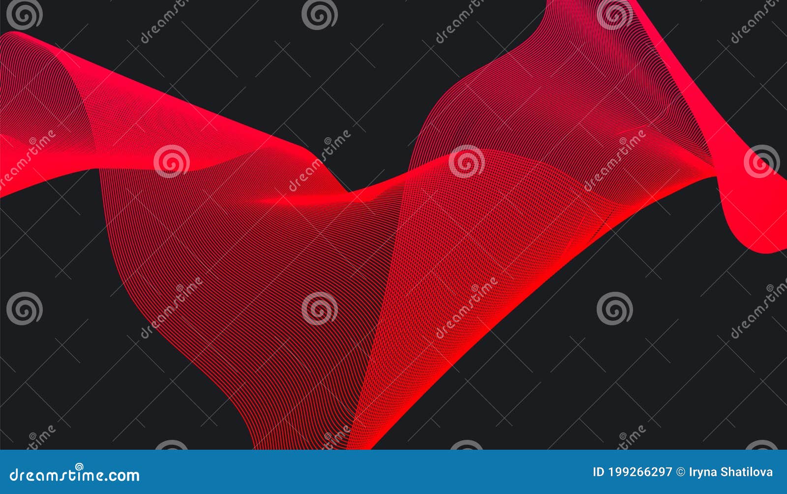 Abstract Red Minimal Gradient Dynamic Wave on Dark Background Stock ...