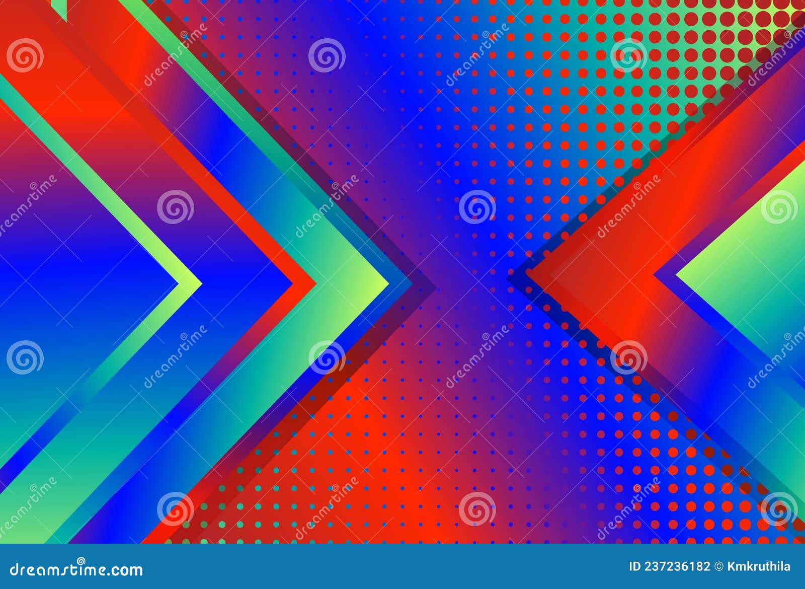 Abstract Red Green and Blue Gradient Arrow Background with Dots Pattern ...