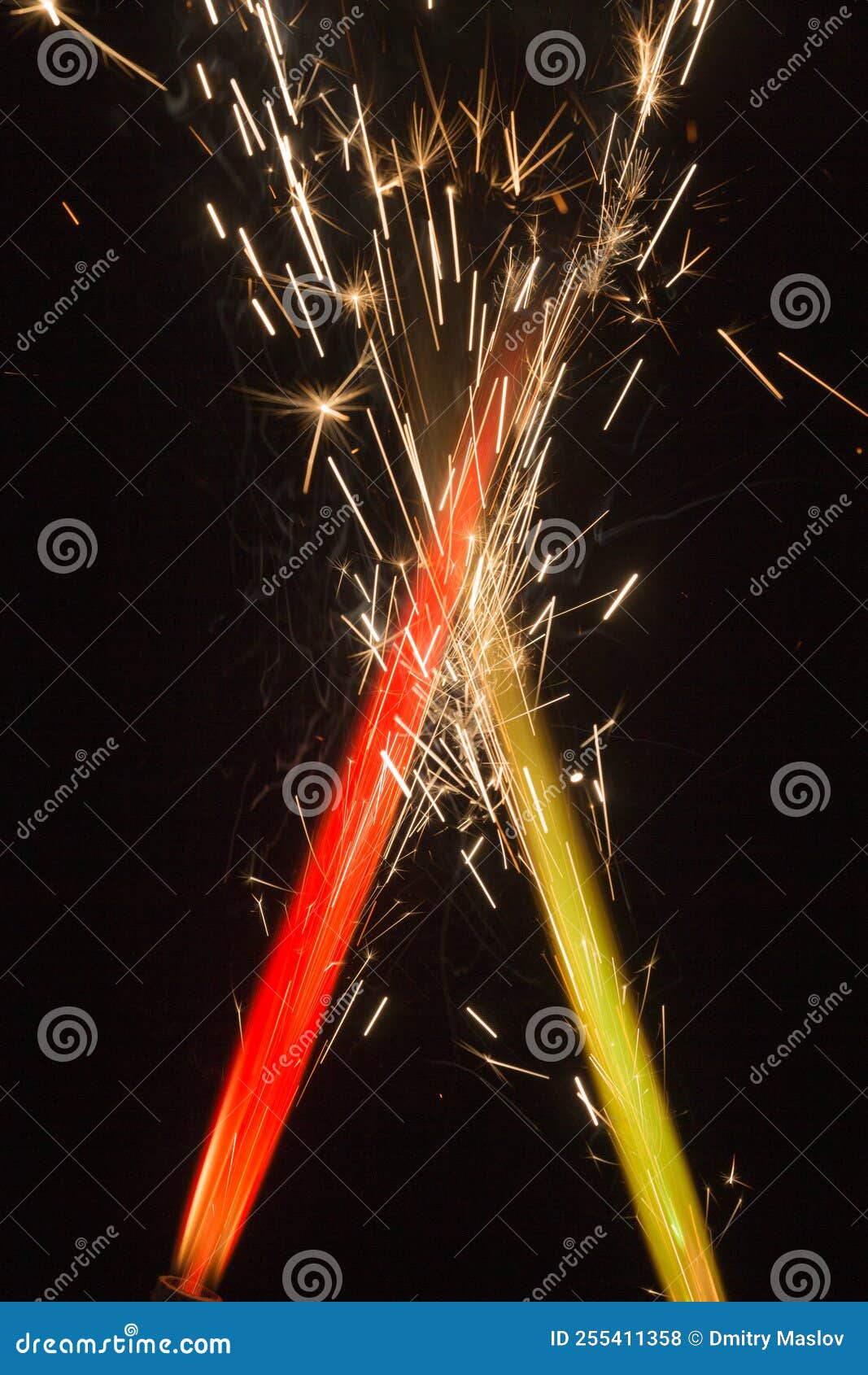 Abstract Red and Green Flames on a Black Background Closeup Stock Photo ...