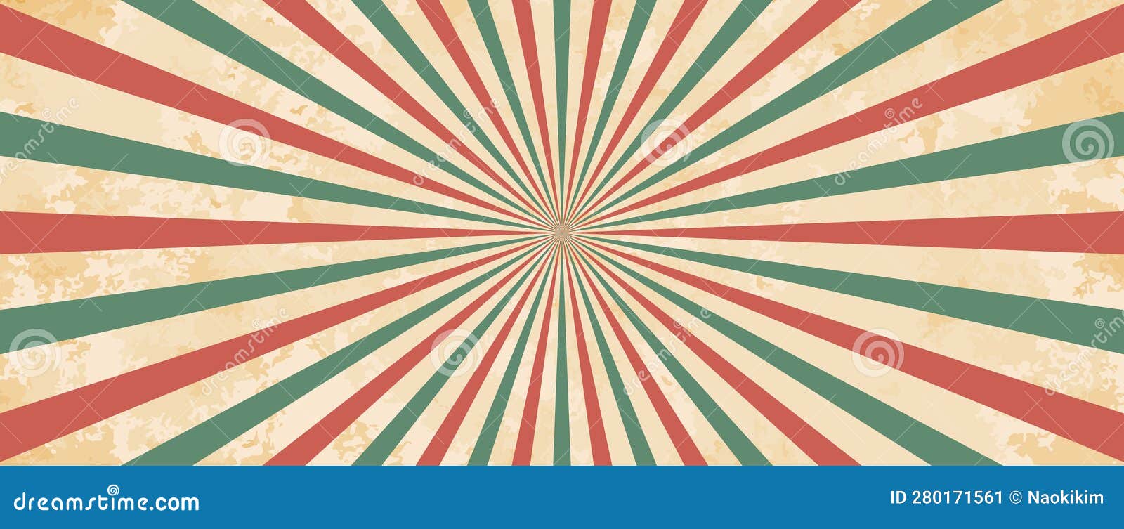 Abstract Red Green Sun Rays, Retro Styled Sun Burst Pattern Background ...