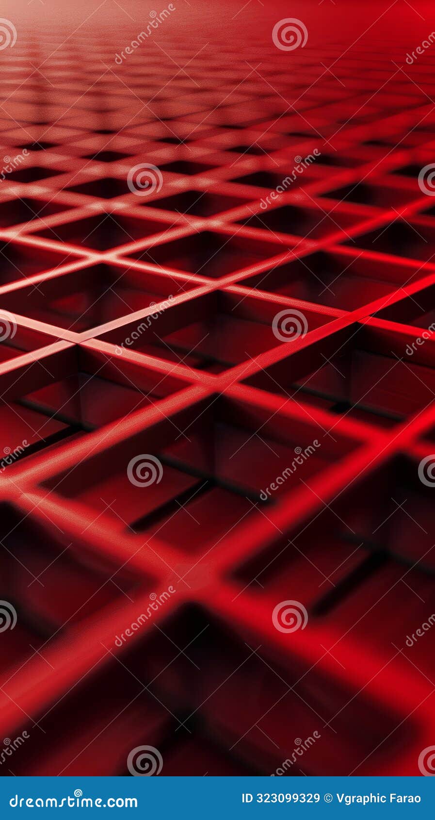 Abstract Red Grid Pattern Background, Dynamic Perspective. Modern ...