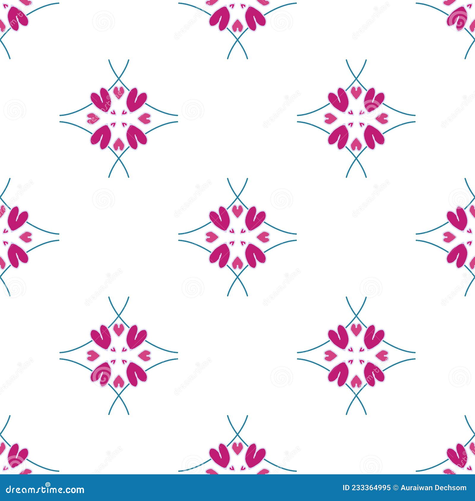 Abstract Red Heart Seamless Pattern Design for Background or Wallpaper ...