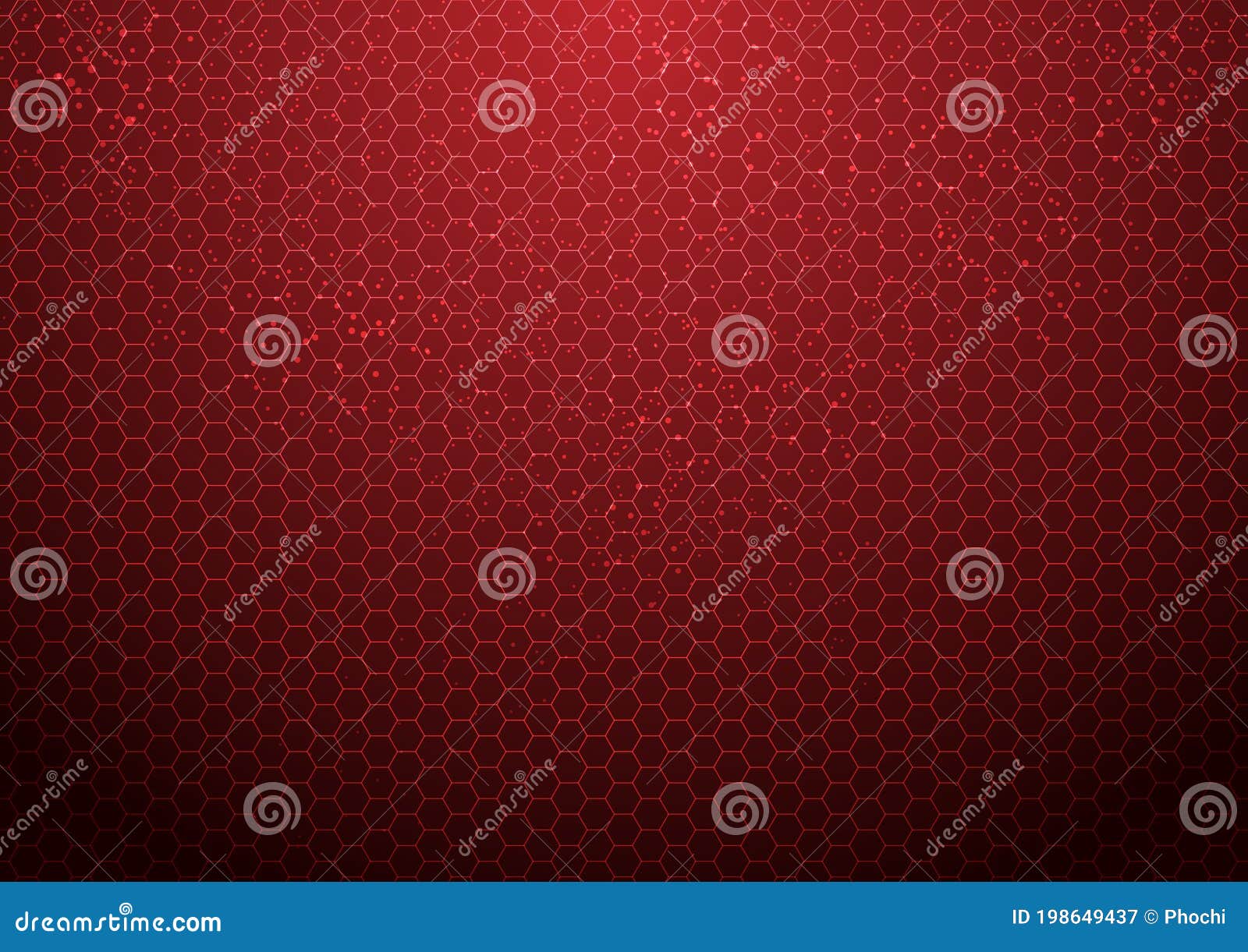 Abstract Red Hexagon Pattern Background with Particles Technology ...
