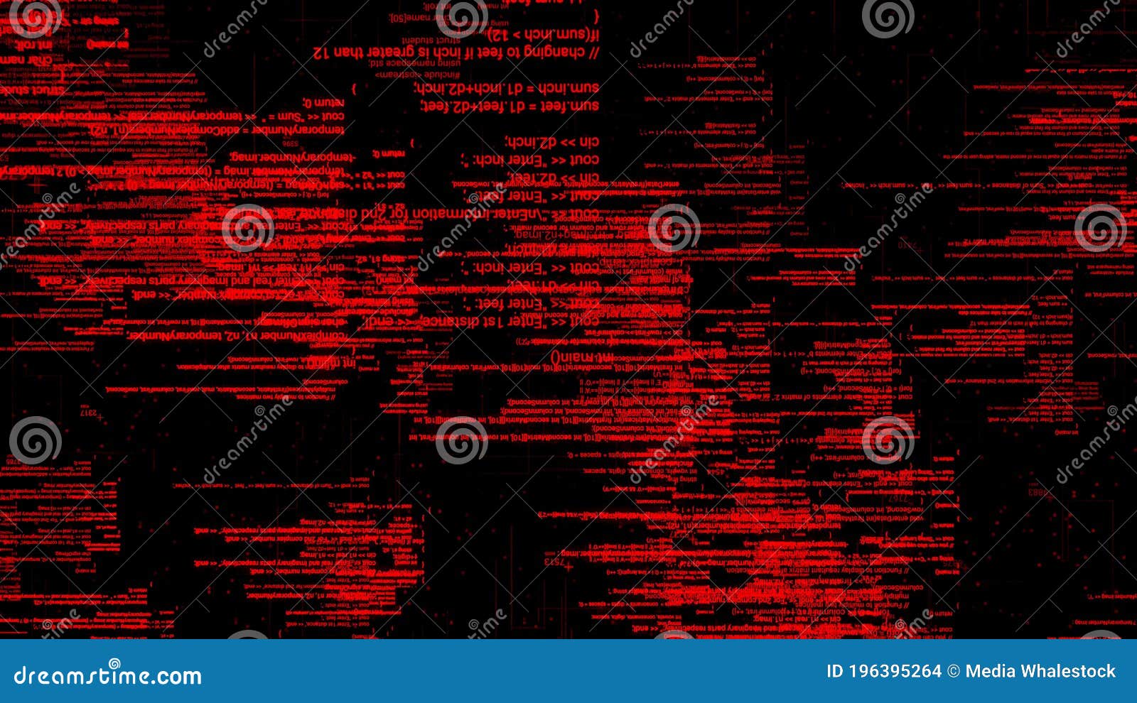 Abstract Red Horizontal Lines of Flowing Data. Animation. Symbols ...