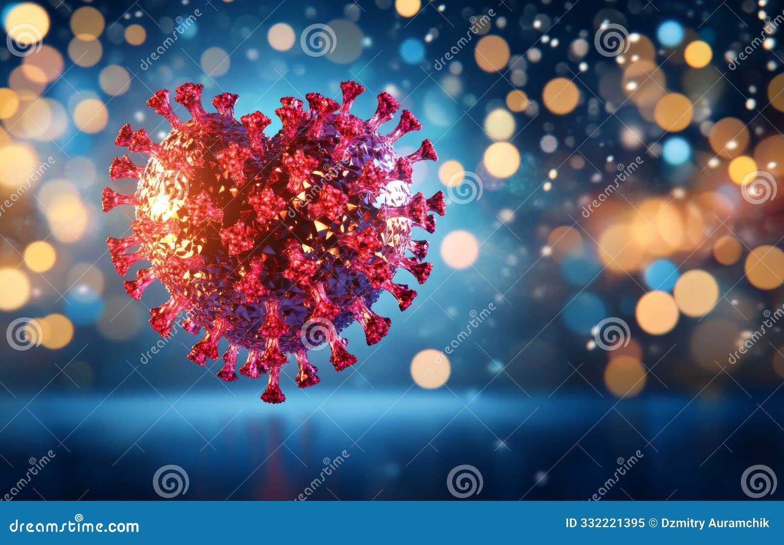 An Abstract Red Human Heart Surrounded by Red Viruses Attacking it ...