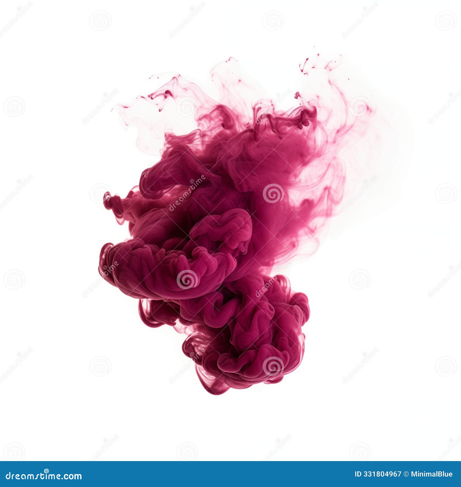 Abstract Red Ink Cloud in Water Isolated on White Background Stock ...