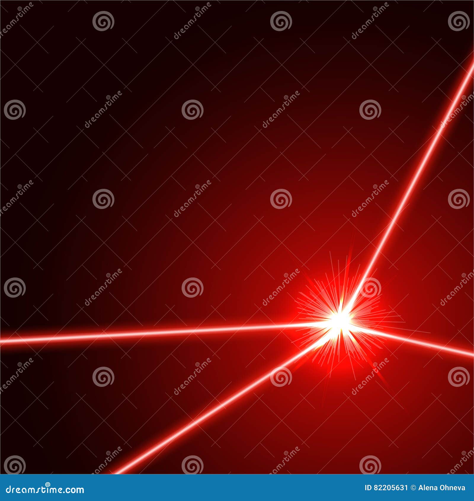 Abstract Red Laser Beam Background With Light Flares. Cartoon Vector ...