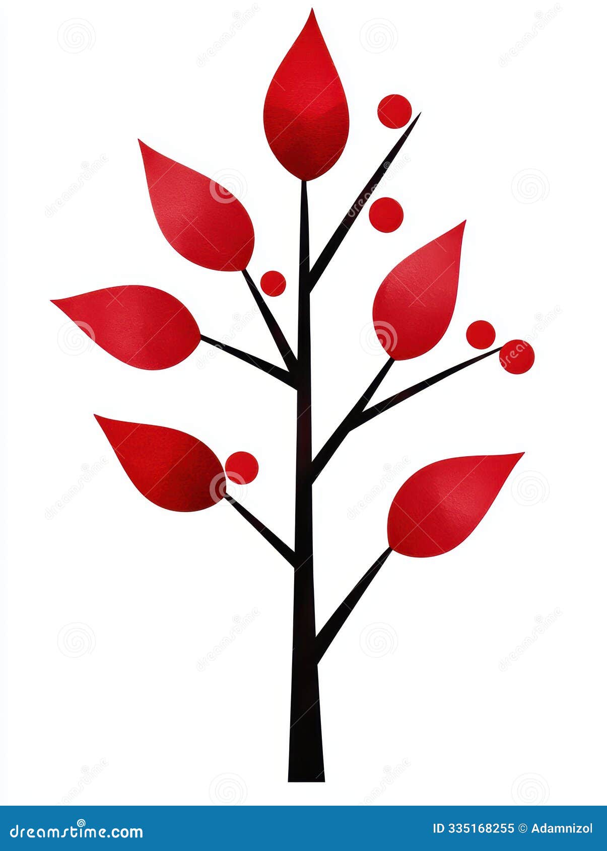 Abstract Red Leaf Tree Design Stock Illustration - Illustration of high ...