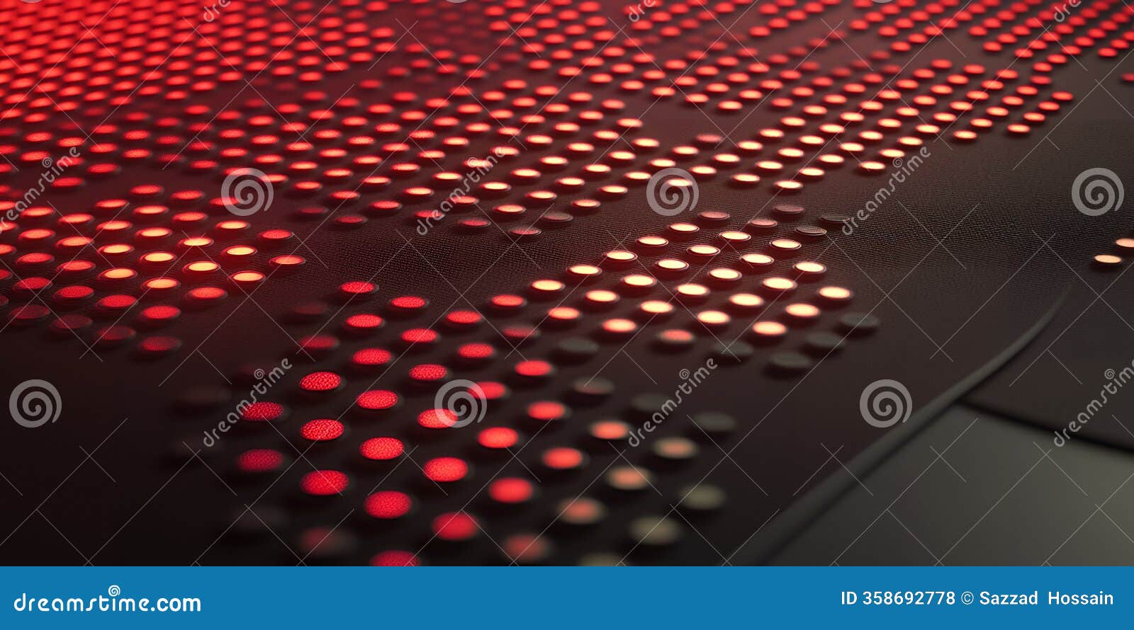 Abstract Red LED Light Pattern on Dark Surface Futuristic Technology ...