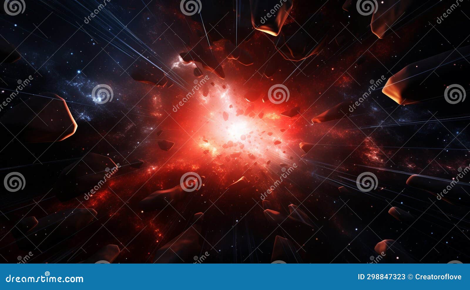 Abstract Red Light Futuristic Space Background Stock Illustration ...