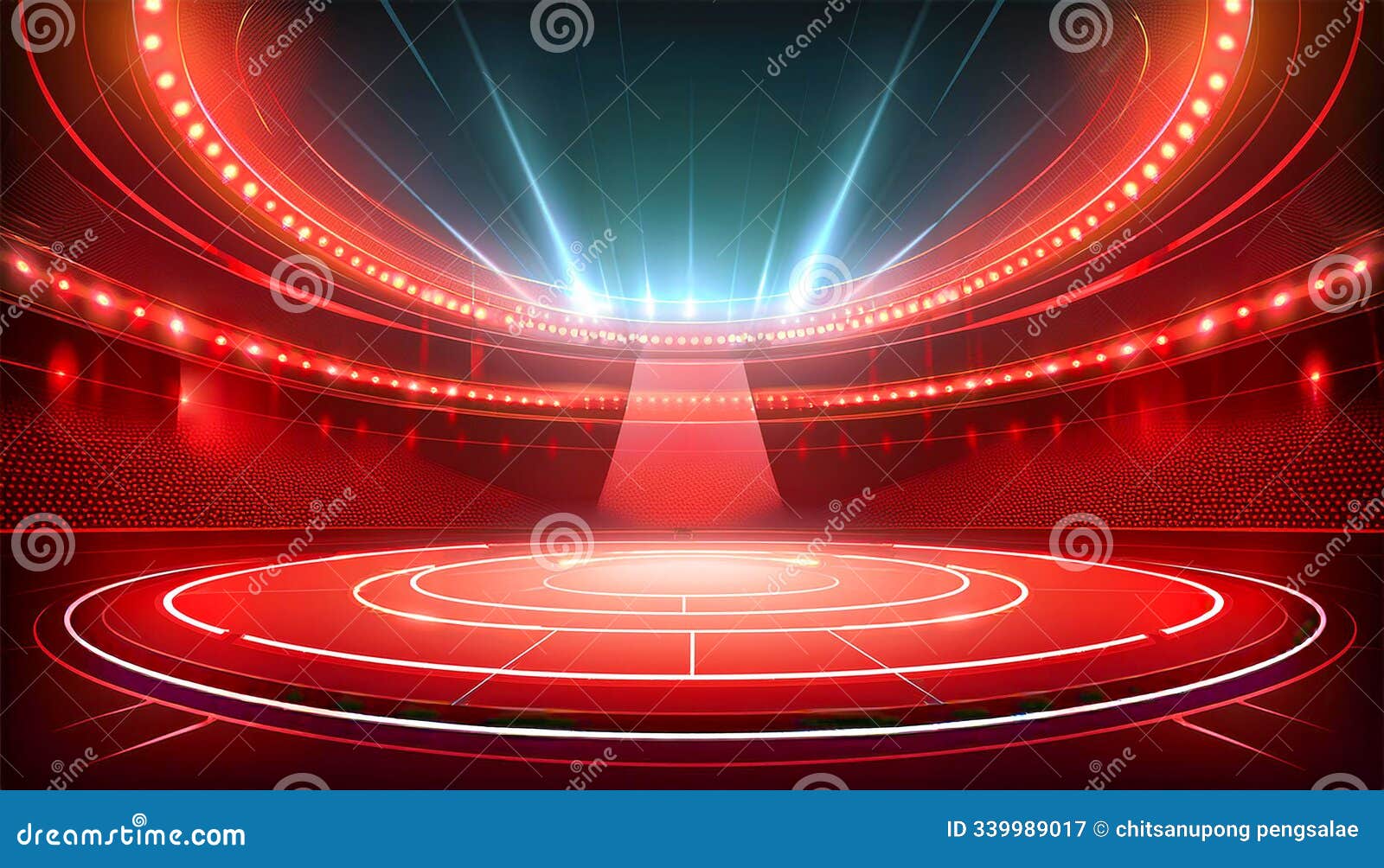 Abstract Red Lighting Tech Background Stadium Stage Hall with Scenic ...