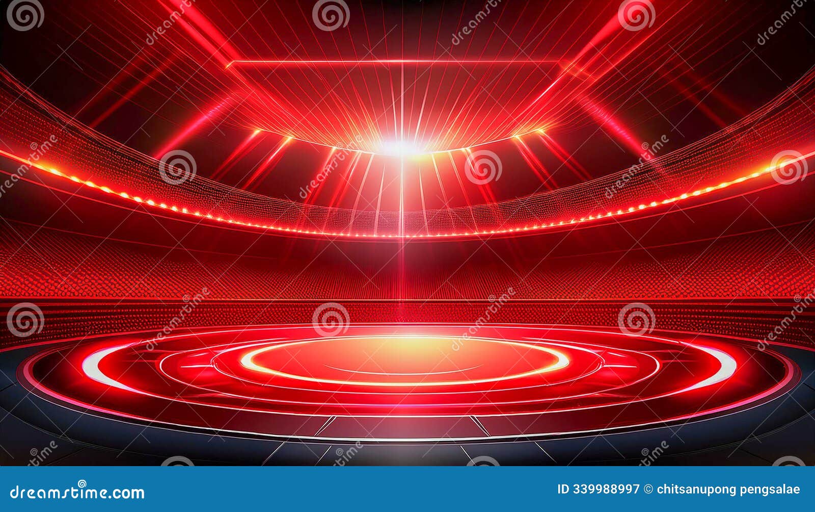 Abstract Red Lighting Tech Background Stadium Stage Hall with Scenic ...