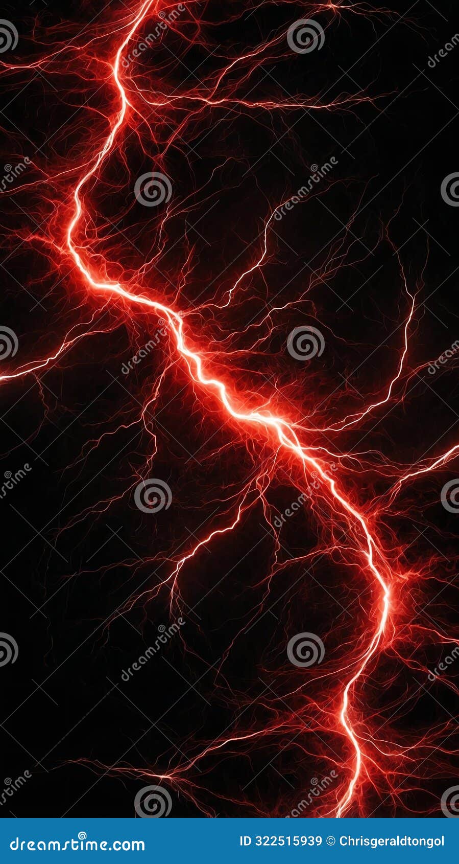 Abstract Red Lightning Design in Black Ai Generated Stock Illustration ...