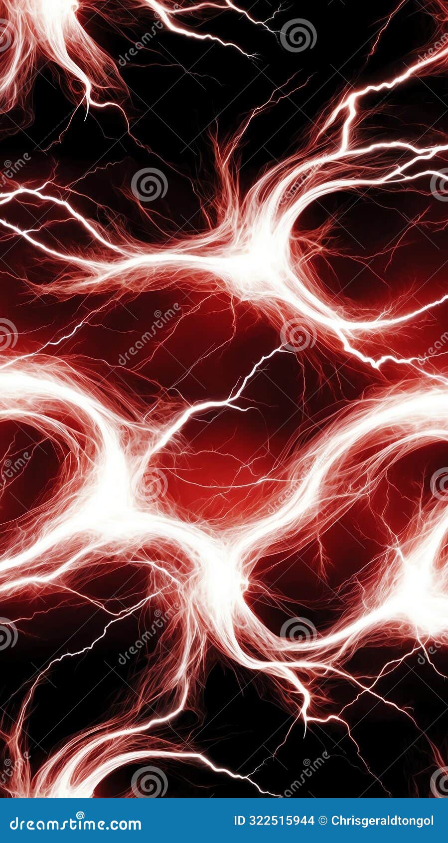Abstract Red Lightning Design in Black Ai Generated Stock Illustration ...