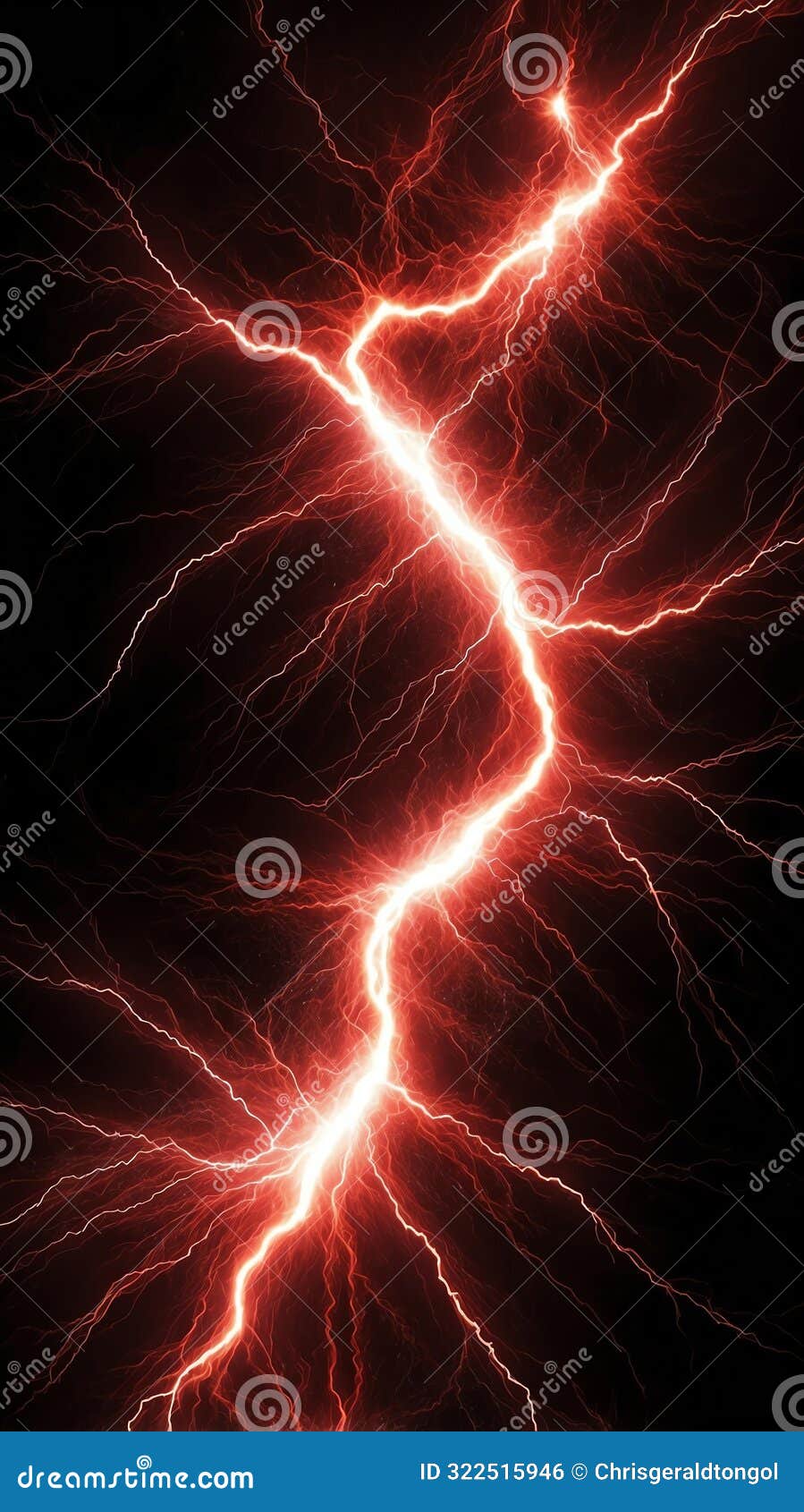 Abstract Red Lightning Design in Black Ai Generated Stock Illustration ...