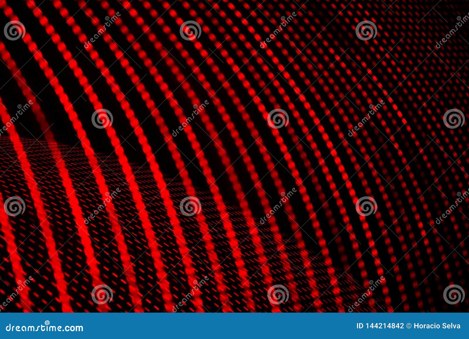 Abstract Red Lights. Electricity in Geometric Form. Pattern Forming ...
