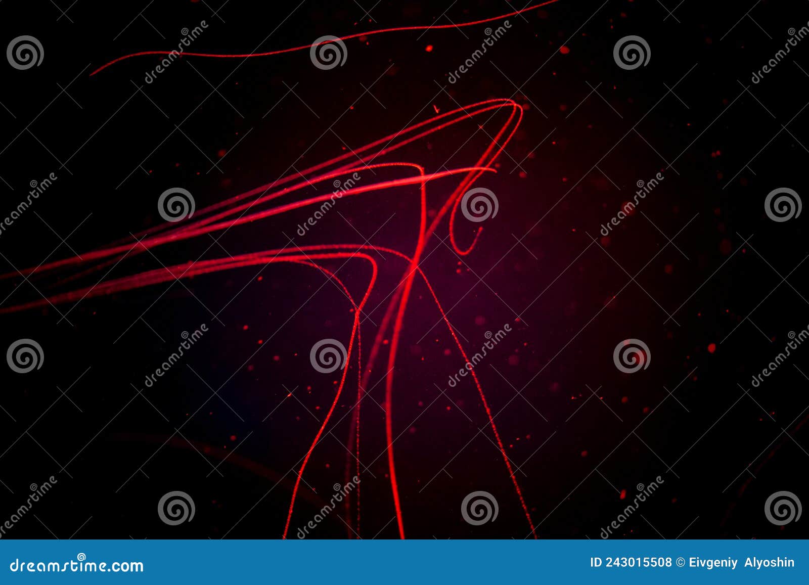 Abstract Red Lines in Black Background. Low Poly Shape with Dots and ...