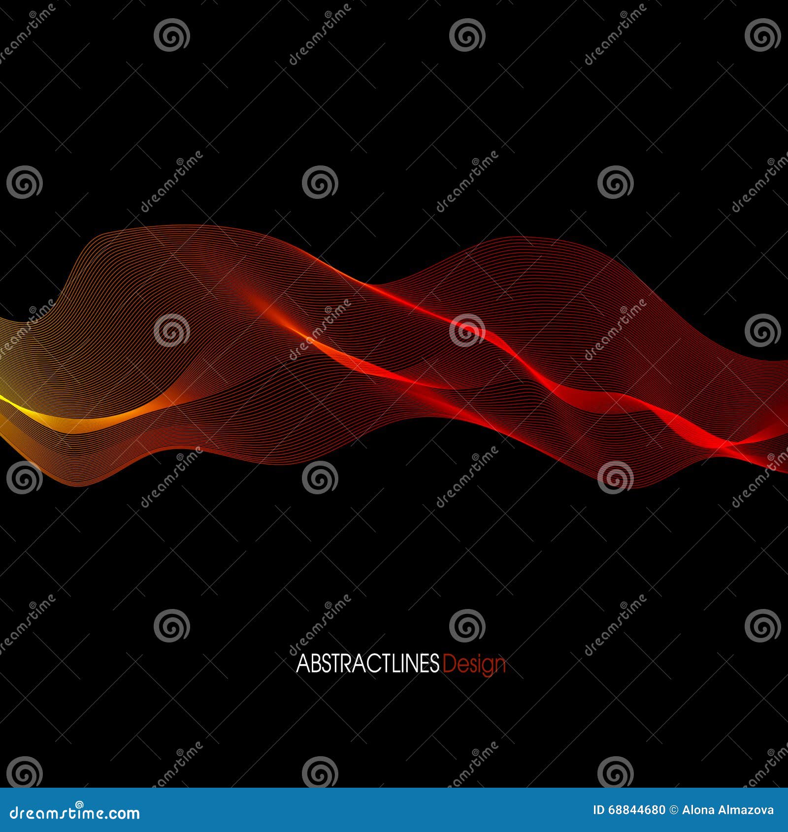 Abstract Red Lines Design. Black Background Stock Vector - Illustration ...